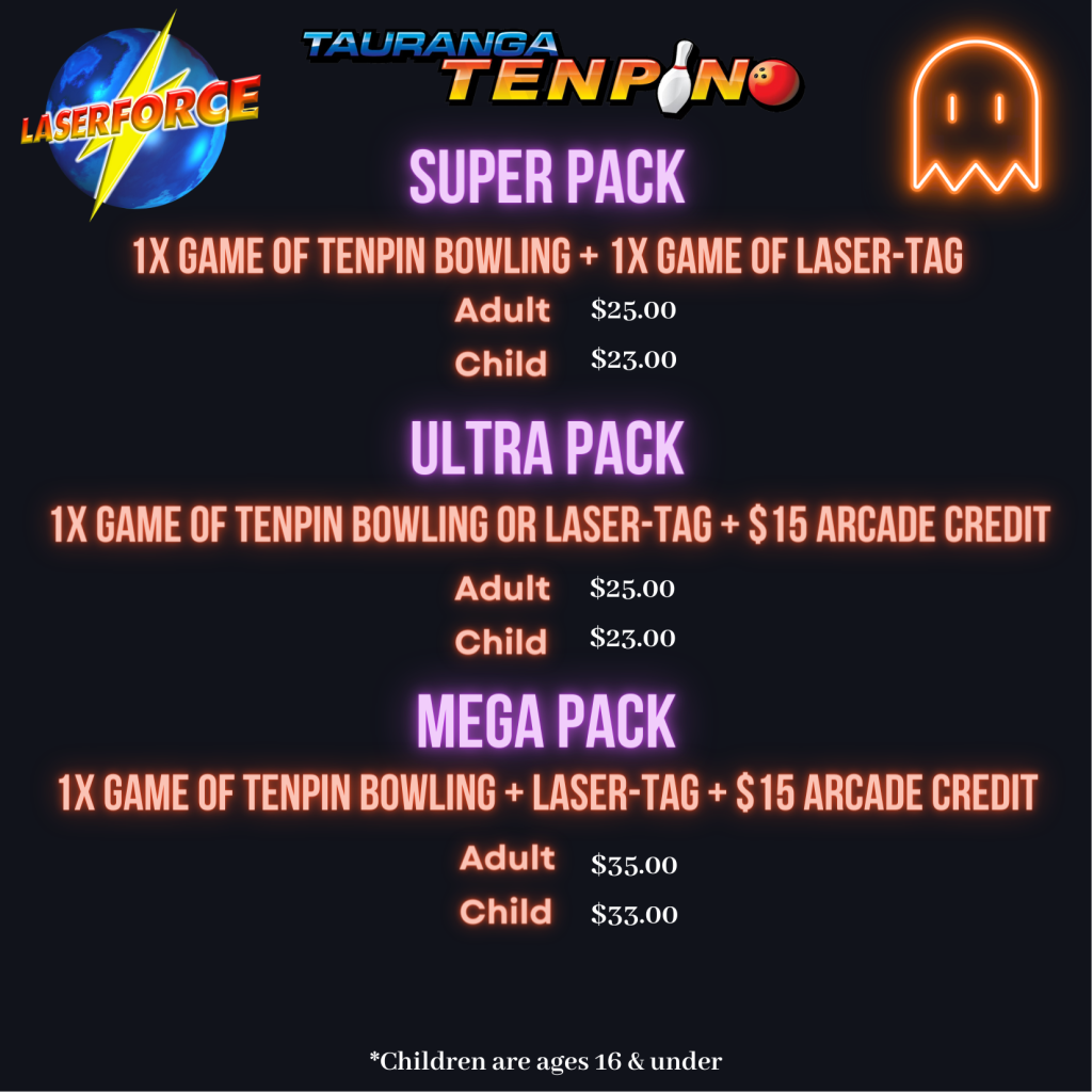 Our Prices | Tenpin Tauranga | Tauranga's Premier Bowling Venue